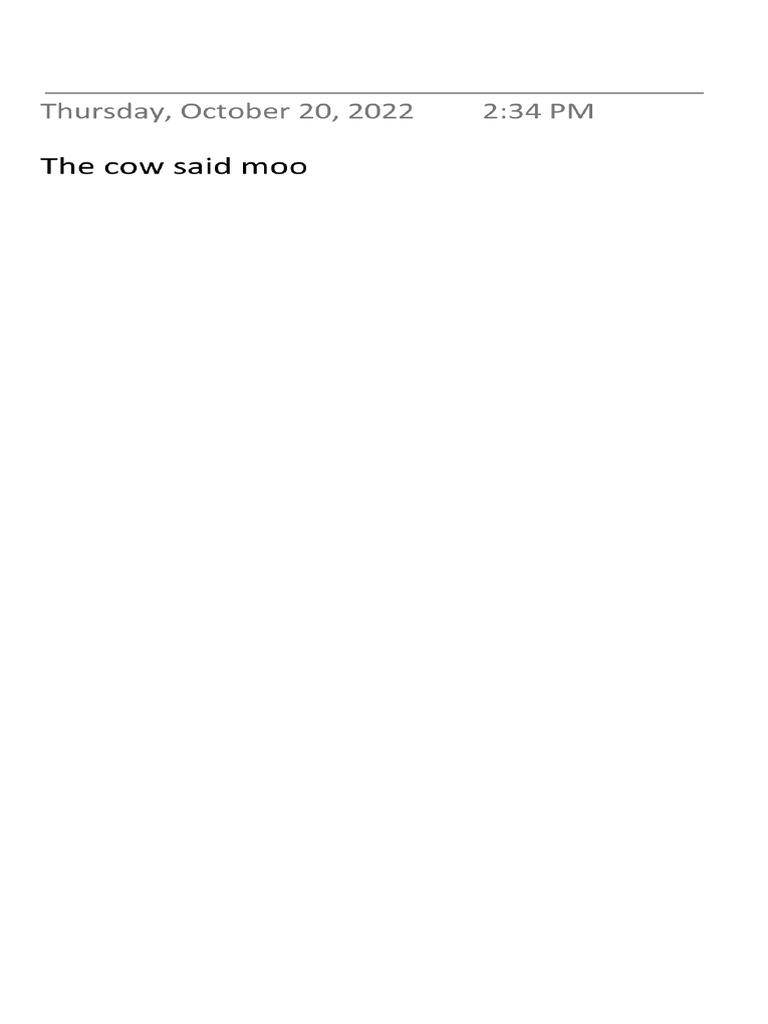 The Cow Said Moo | PDF