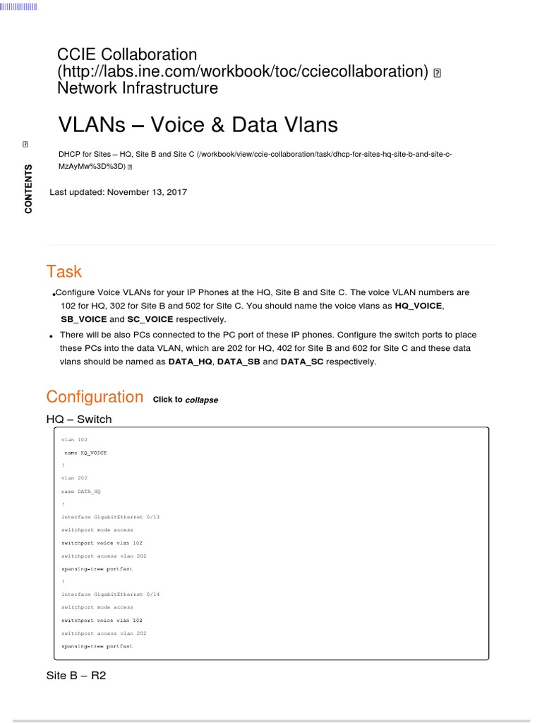 1-VLANs - Voice & Data Vlans | PDF | Networking Standards | Telecommunications Standards