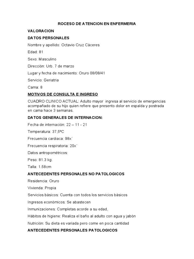 PROCESO DE ATENCION EN ENFERMERIA Geriatria | PDF | Infección del tracto urinario | Vejiga urinaria