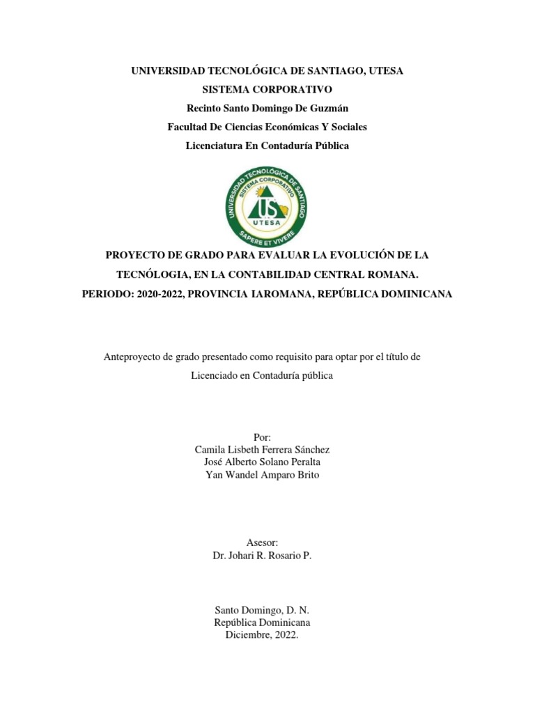 Anteproyecto de Grado LLJ BORRADOR LLJ CAMILA (1) - para Combinar | PDF | Contabilidad | Business