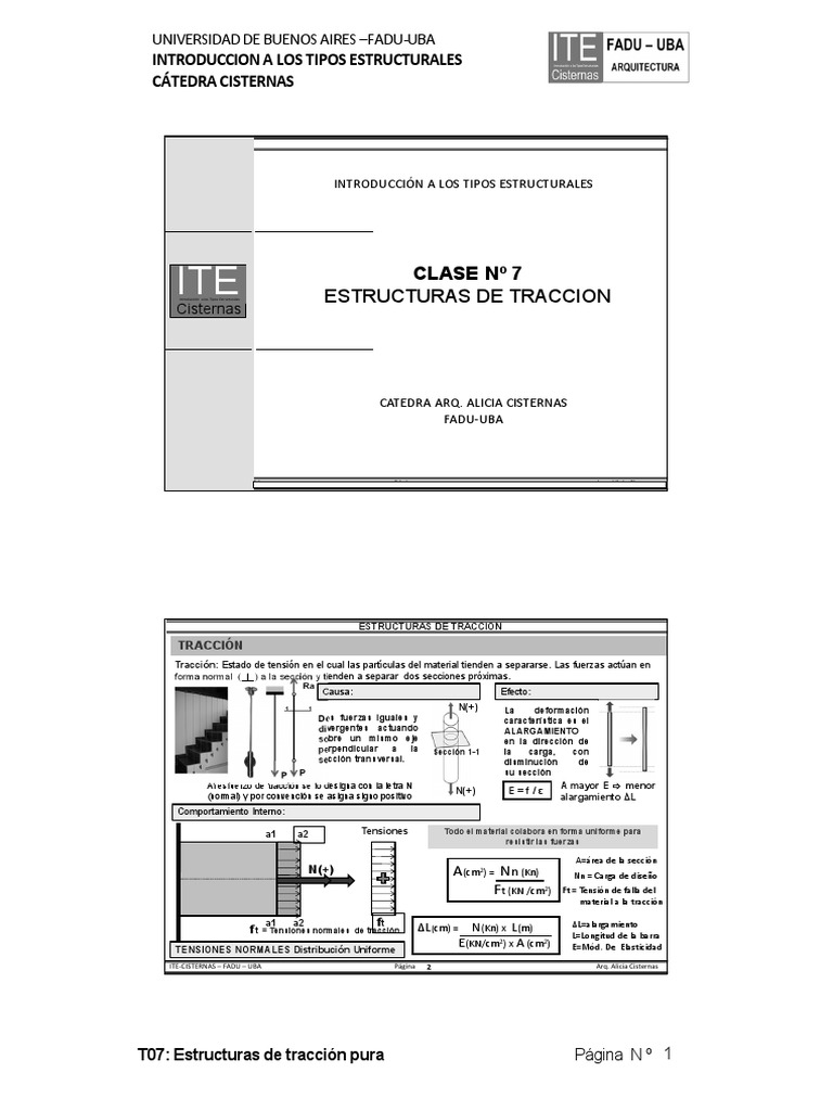 T07-Estructuras de Tracción Pura | PDF | Estrés (Mecánica) | Física Aplicada e Interdisciplinaria