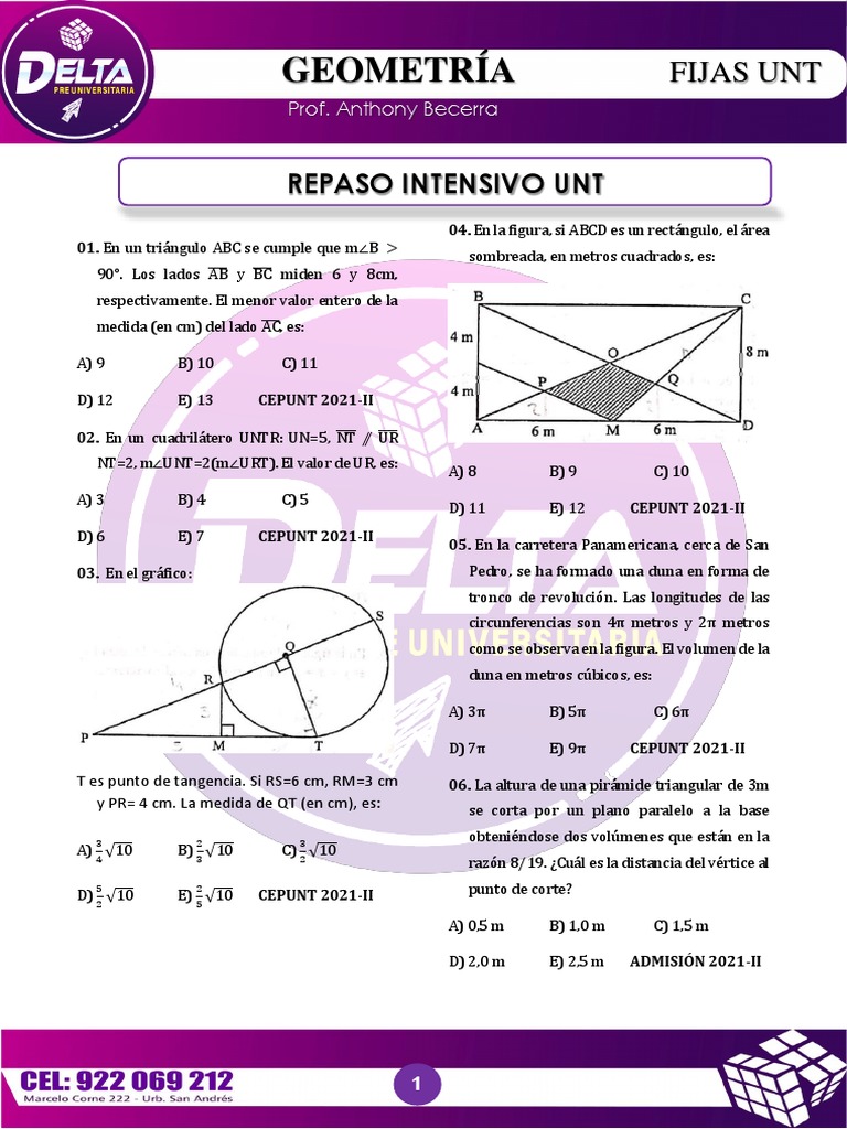 Geometria Repaso Intensivo | PDF | Triángulo | Matemática Elemental