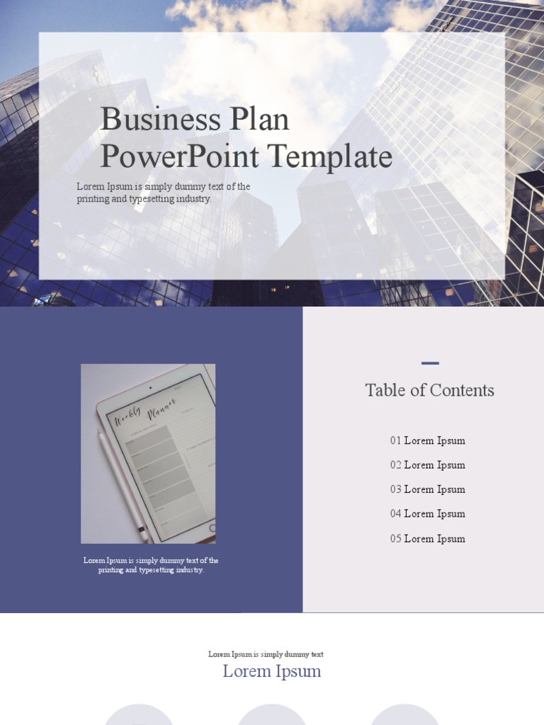 Business Plan PowerPoint Template | PDF | Page Layout | Typography