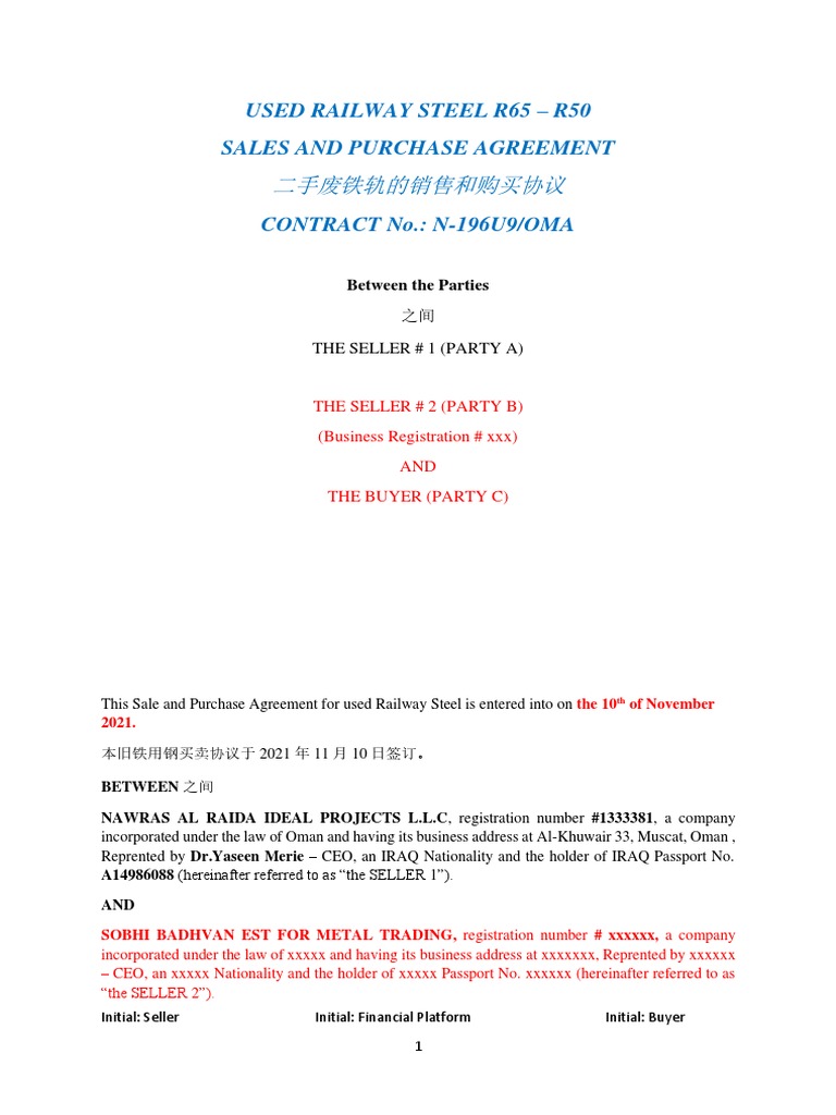 An Agreement for the Purchase and Sale of 1.2 Million Metric Tons of ...
