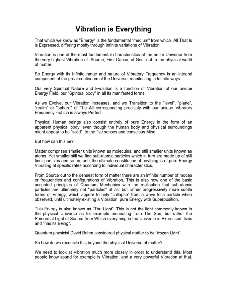 Vibration Is Everything | PDF | Plane (Esotericism) | Mind