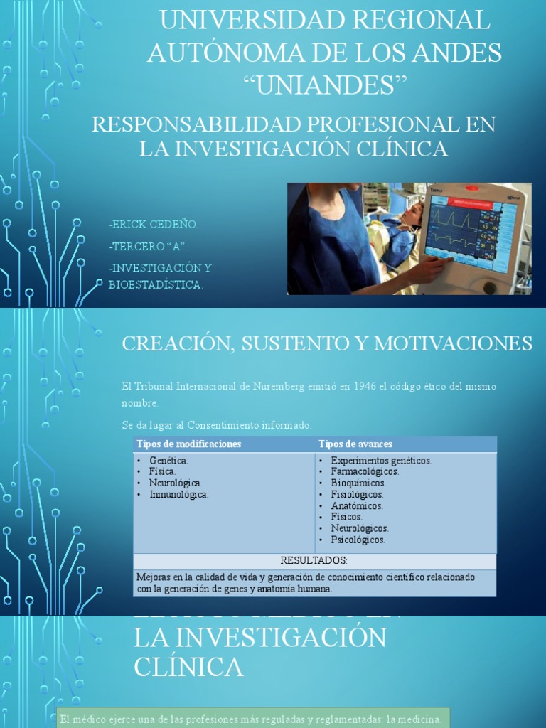 Responsabilidad Profesional en La Investigación Clínica | PDF | Consentimiento informado | Medicina