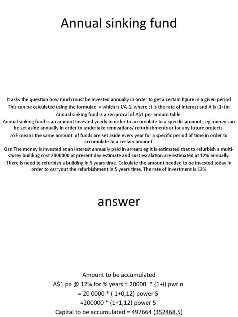 Annual Sinking Fund | PDF | Business | Finance & Money Management