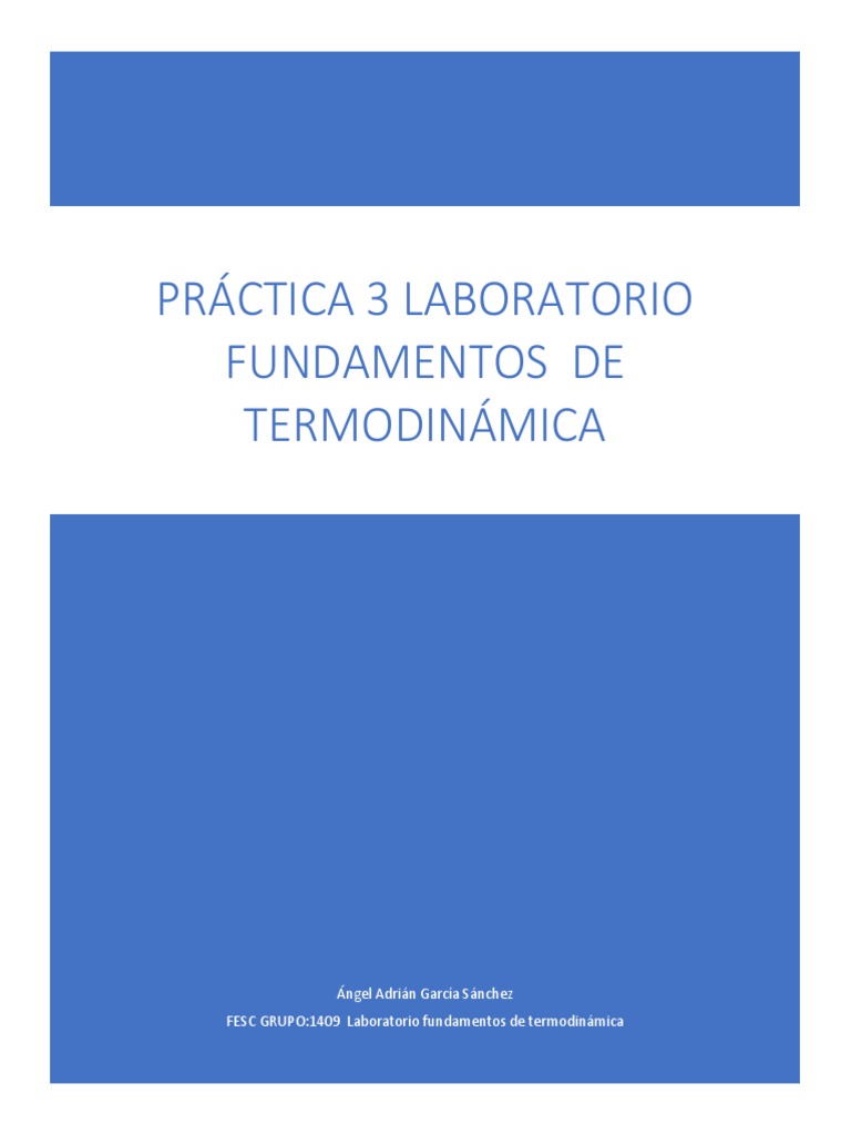 Practica 3 Termodinámica Fesc Pdf Viscosidad Densidad