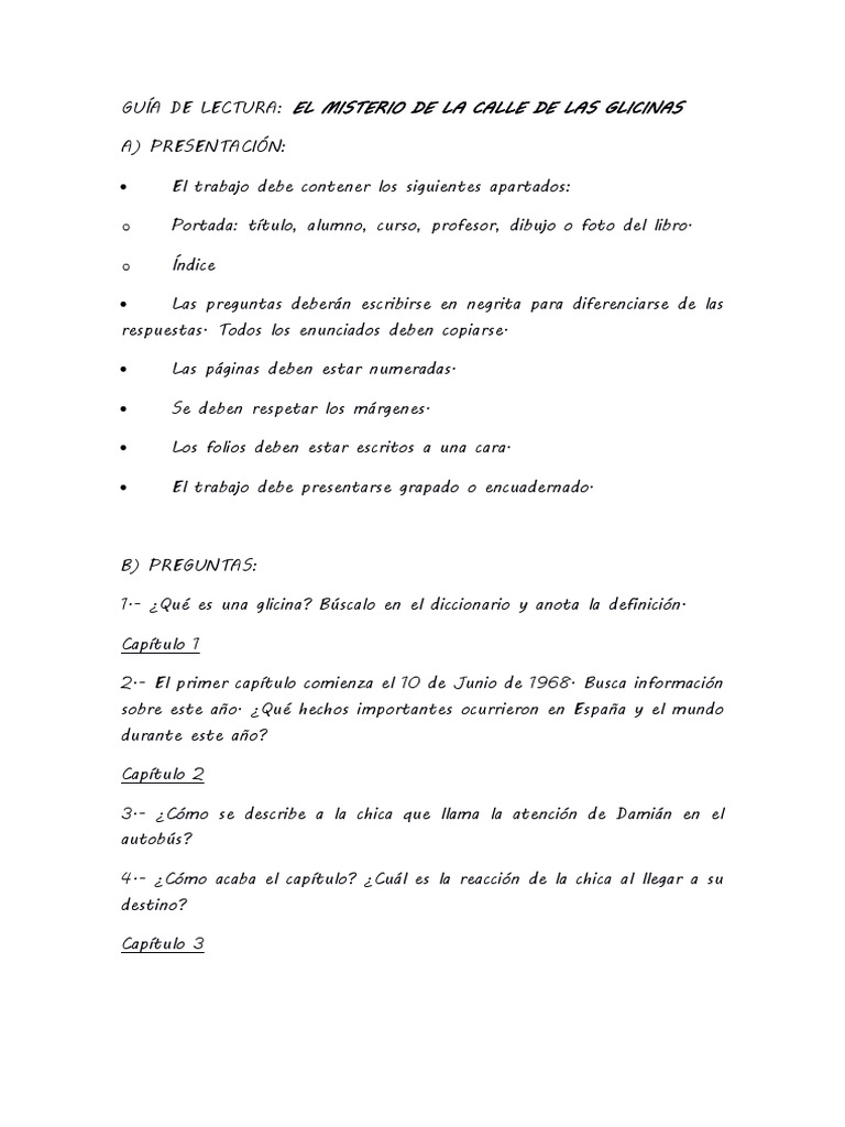 Guía El Misterio de La Calle de Las Glicinas-1 | PDF