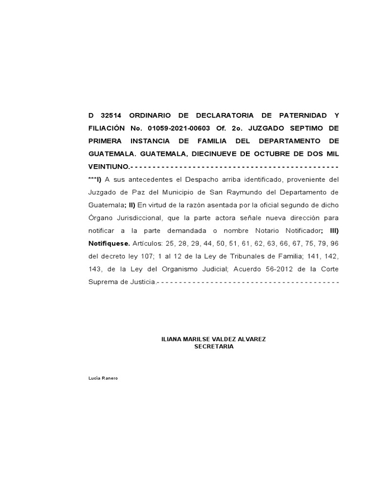 Declaratoria de Paternidad | PDF