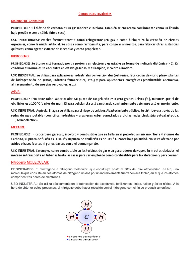 Compuestos Covalentes | PDF | Nitrógeno | Agua