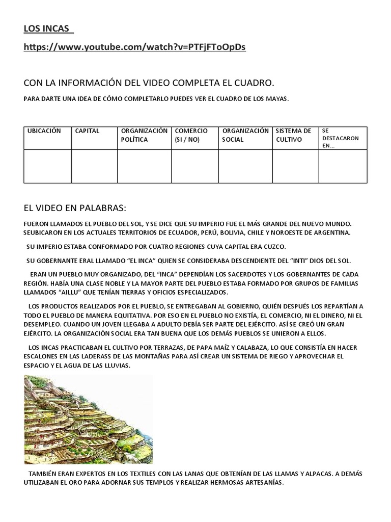 Los Incas Act. 1 | PDF | Imperio Inca