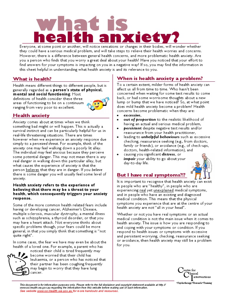 Health Anxiety Information Sheet - 01-What Is Health Anxiety | PDF ...