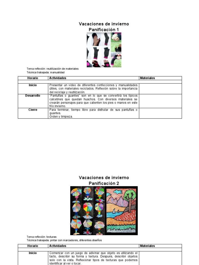 Actividades de Invierno | PDF