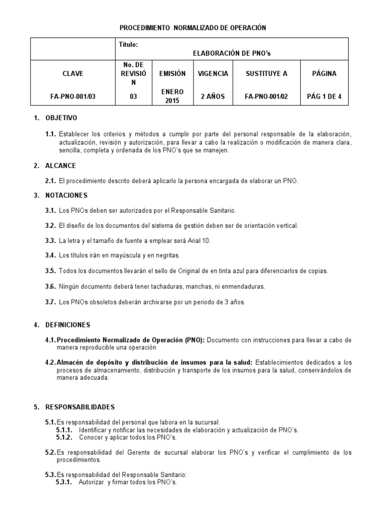 Elaboración de PNO: Guía Completa | PDF
