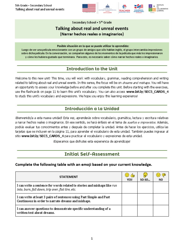 Talking about real and unreal events | PDF