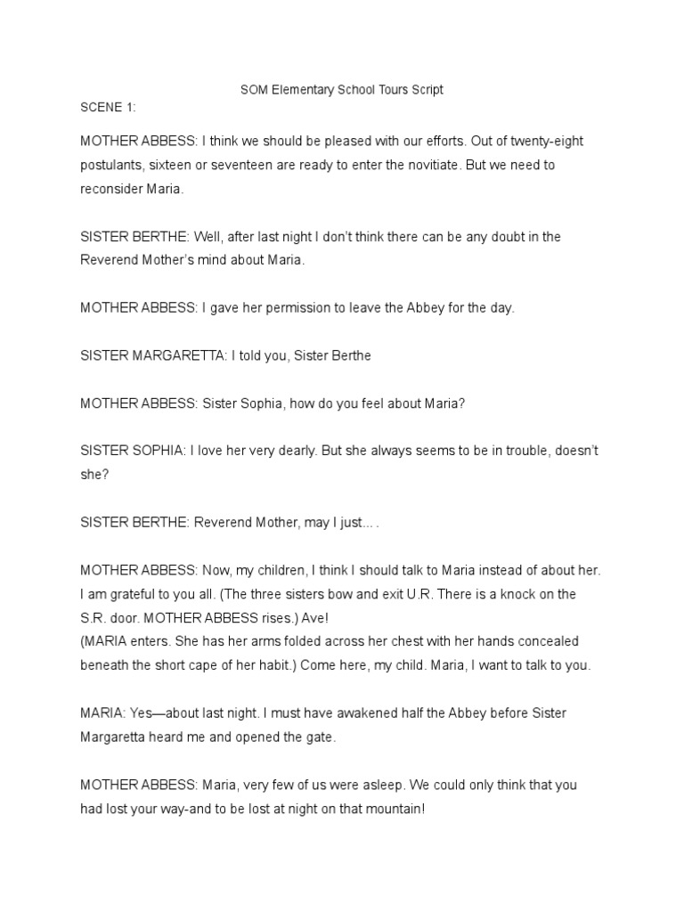 SOM Elementary School Tours Script | PDF