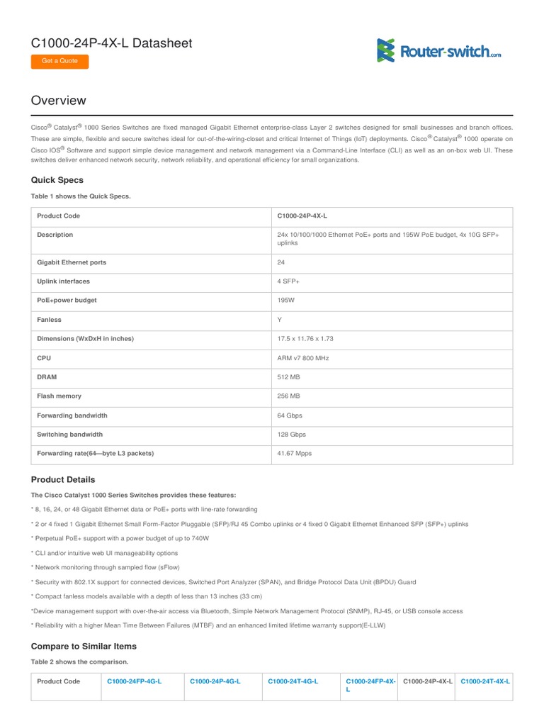 c1000 24p 4x L Datasheet | PDF