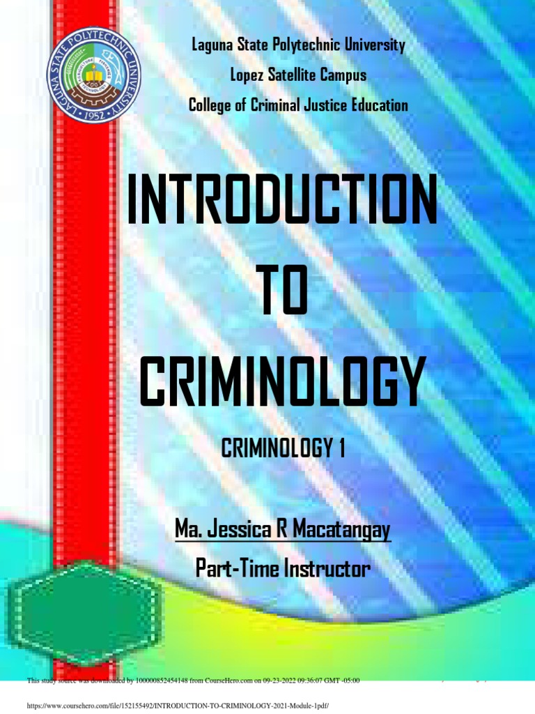 INTRODUCTION TO CRIMINOLOGY 2021 Module 1 PDF | PDF | Criminology ...