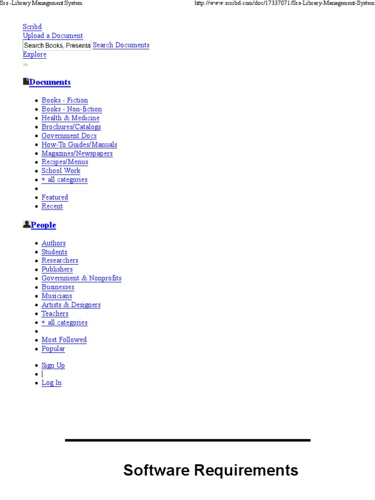 Srs - Library Management System | PDF | Information Retrieval | Software