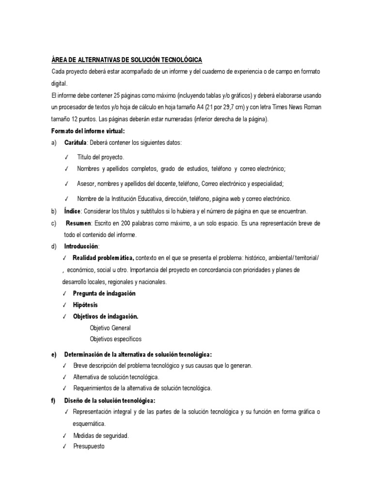 Esquema de Informe | PDF | Diseño | Evaluación