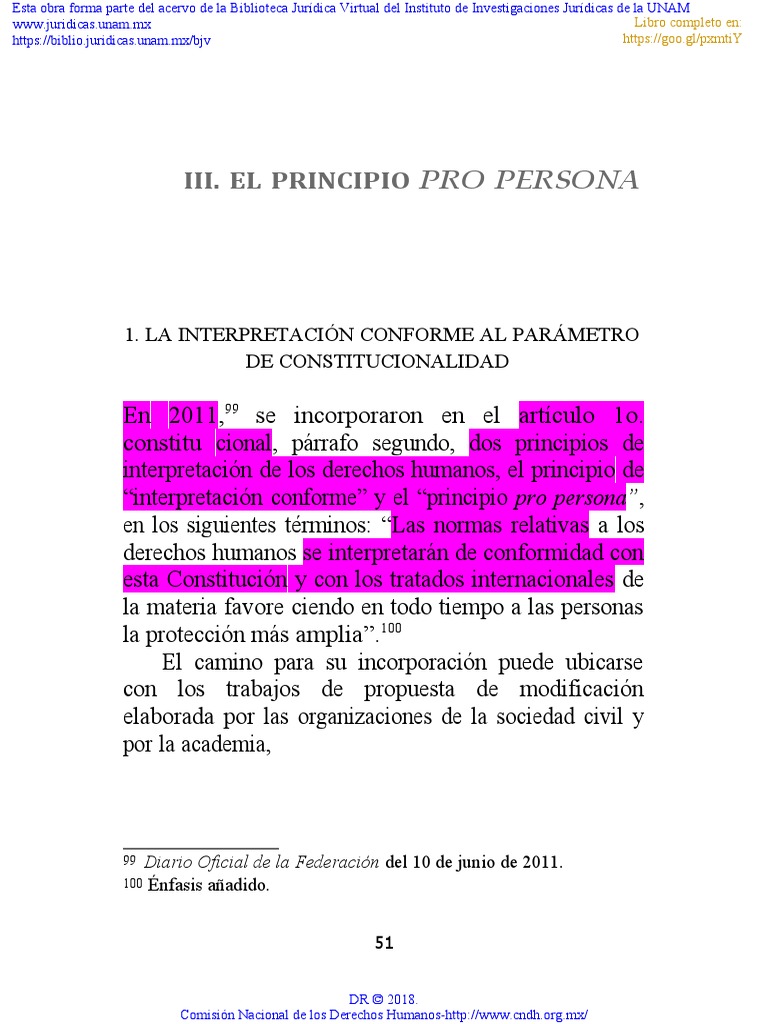 El Principio Pro Persona y Su Desarollo | PDF | Convenio europeo de ...