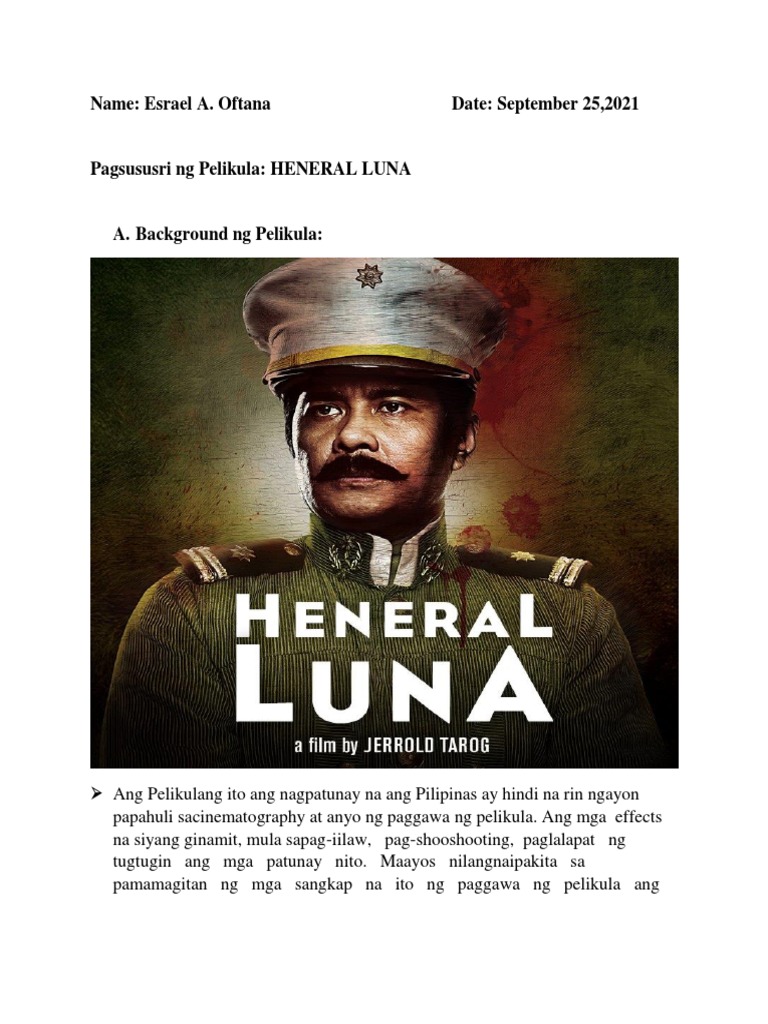 An In-Depth Analysis and Summary of the Filipino Biographical Film "Heneral Luna | PDF | Philippines