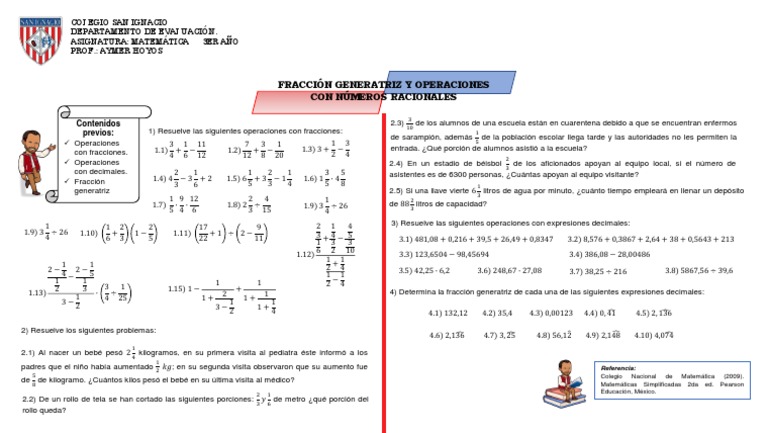 Operaciones Con Números Racionales | PDF | Matemáticas | Aritmética