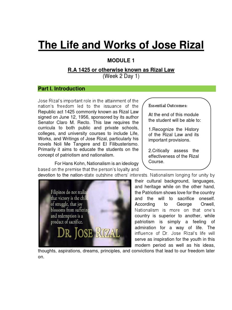 Rizal Module 1 | PDF