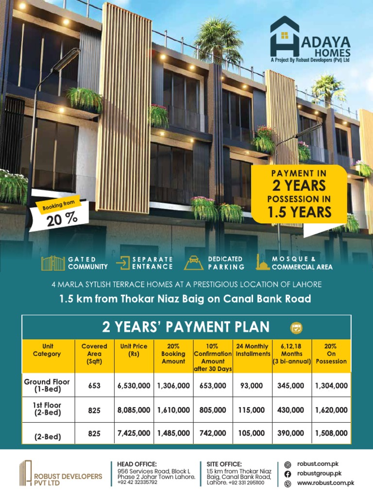 Hadaya Homes Payment Plan | PDF