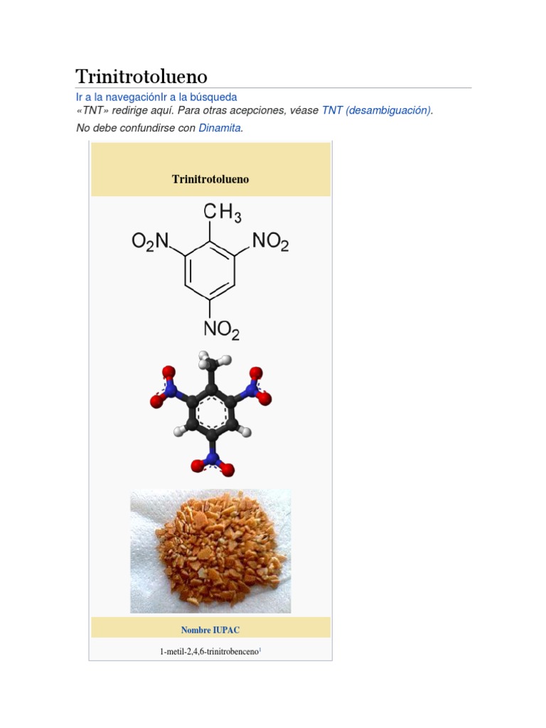 Trinitrotolueno | PDF | Ciencias fisicas | Química