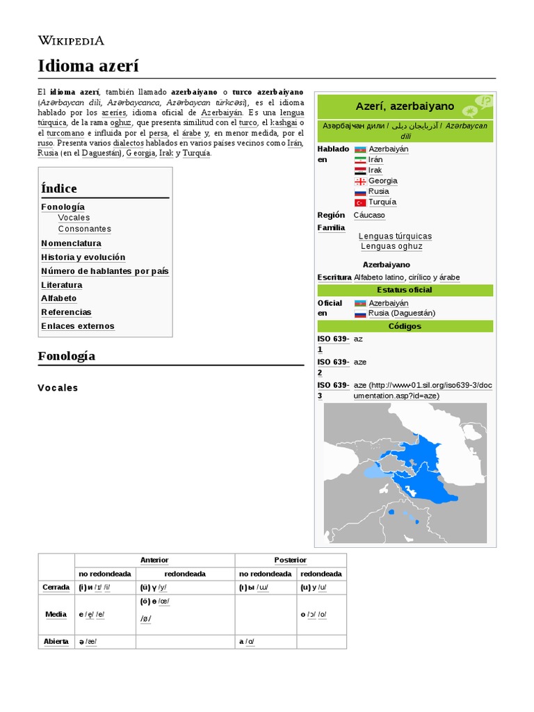 Idioma Azerí | PDF | Lingüística | Idiomas de Asia central