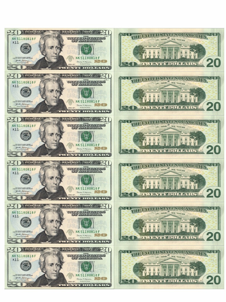 20 Dolares - Billete Juguete | PDF