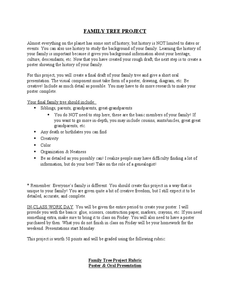 FAMILY TREE PROJECT | PDF | Poster | Graphics