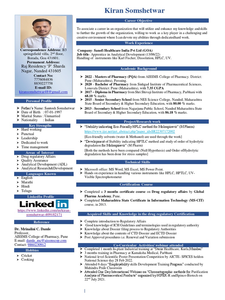 Kiran Somshetwar CV | PDF