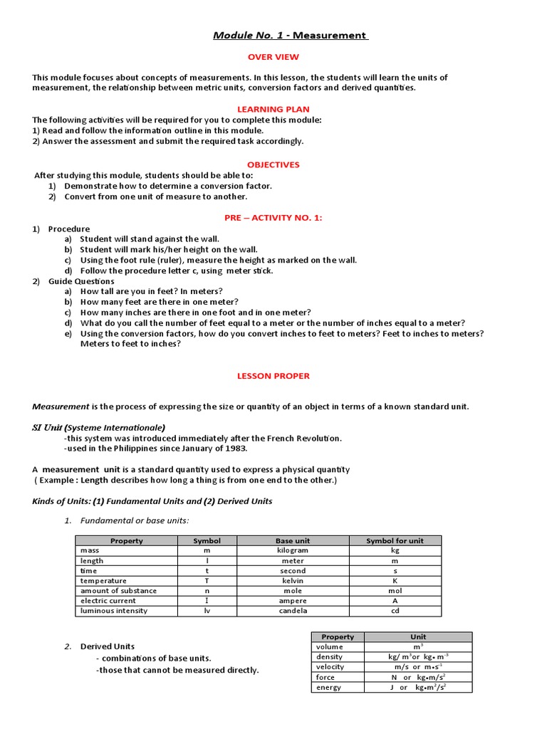 INTRO | PDF | Foot (Unit) | Measurement