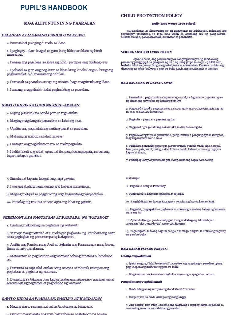 Pupil's Handbook | PDF