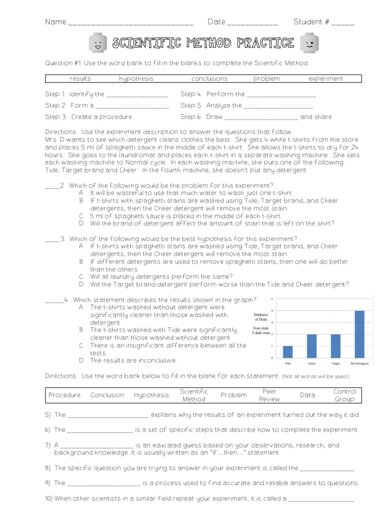Scientific Method Practice: Name: - Date: - Student # | PDF ...
