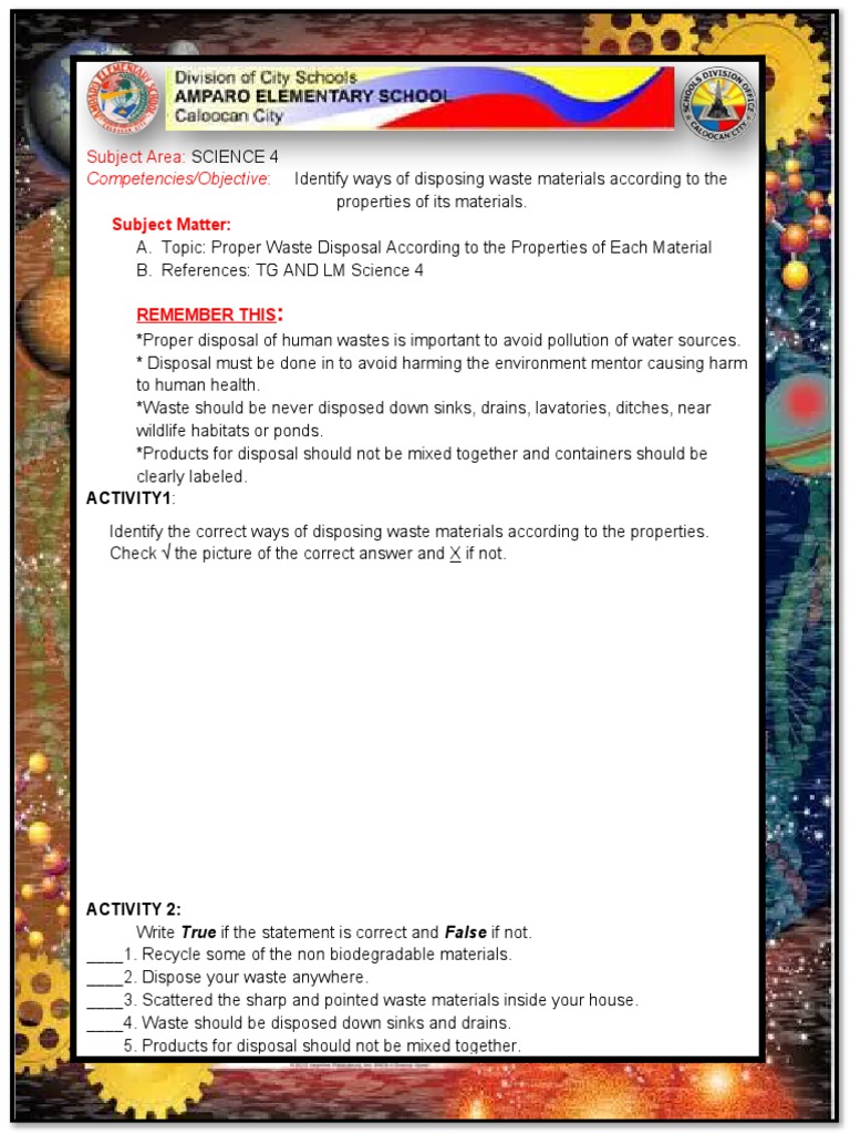 Module in Science 4 | PDF | Waste Management | Mixture