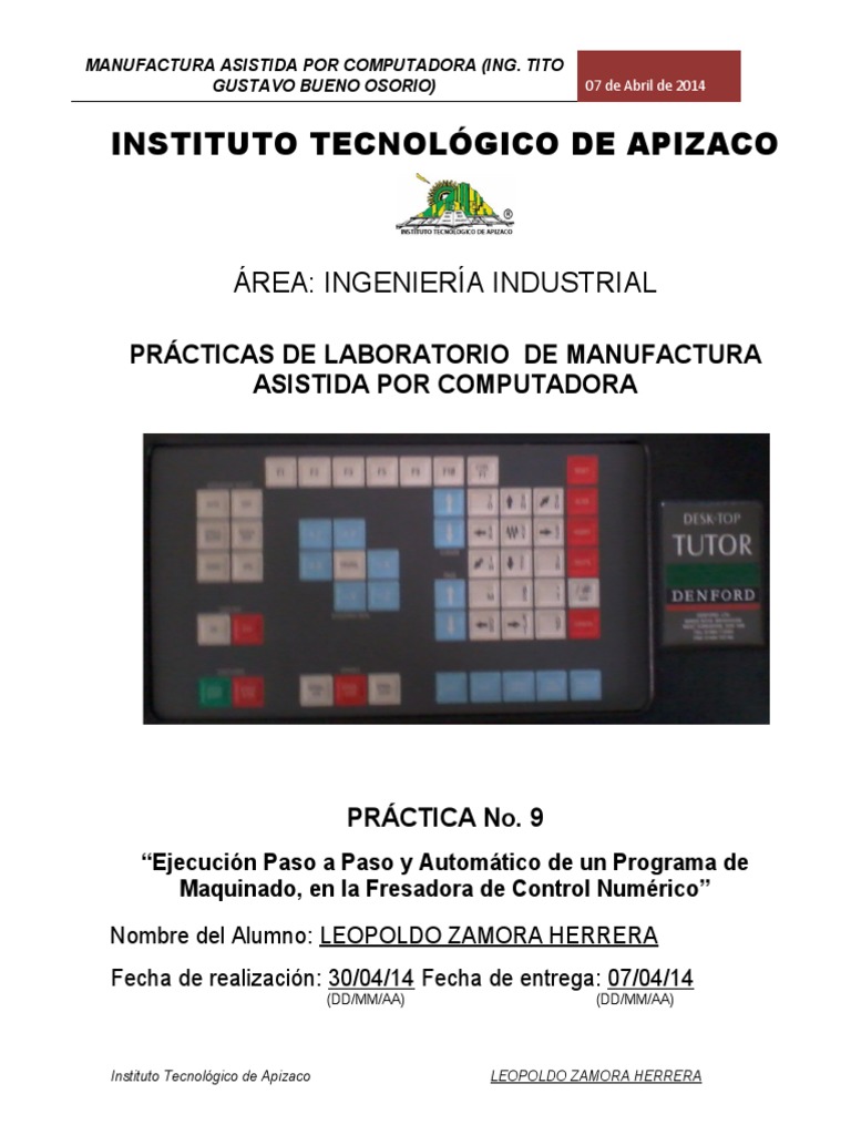 Practica 9 Fresa | PDF