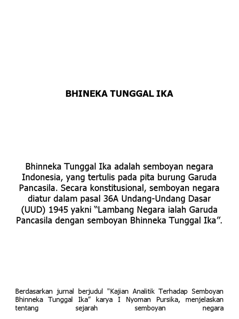 Makna dan Implementasi Bhinneka | PDF | Ilmu Sosial