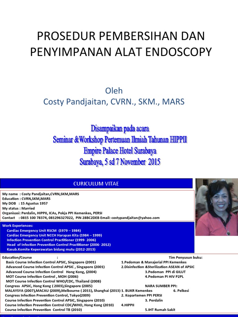 Bu Costy Prosedur Pembersihan Dan Penyimpanan Alat Endos | PDF | Health Care | Health Economics