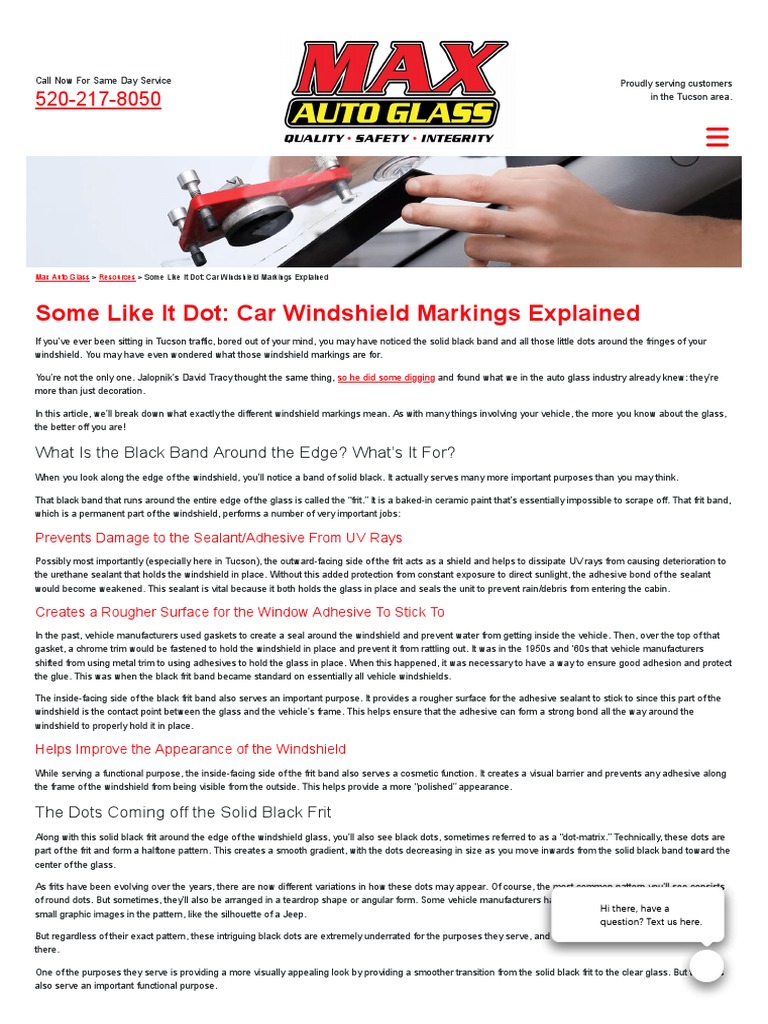 Windshield Markings Explained _ What to Know About Auto Glass | PDF ...