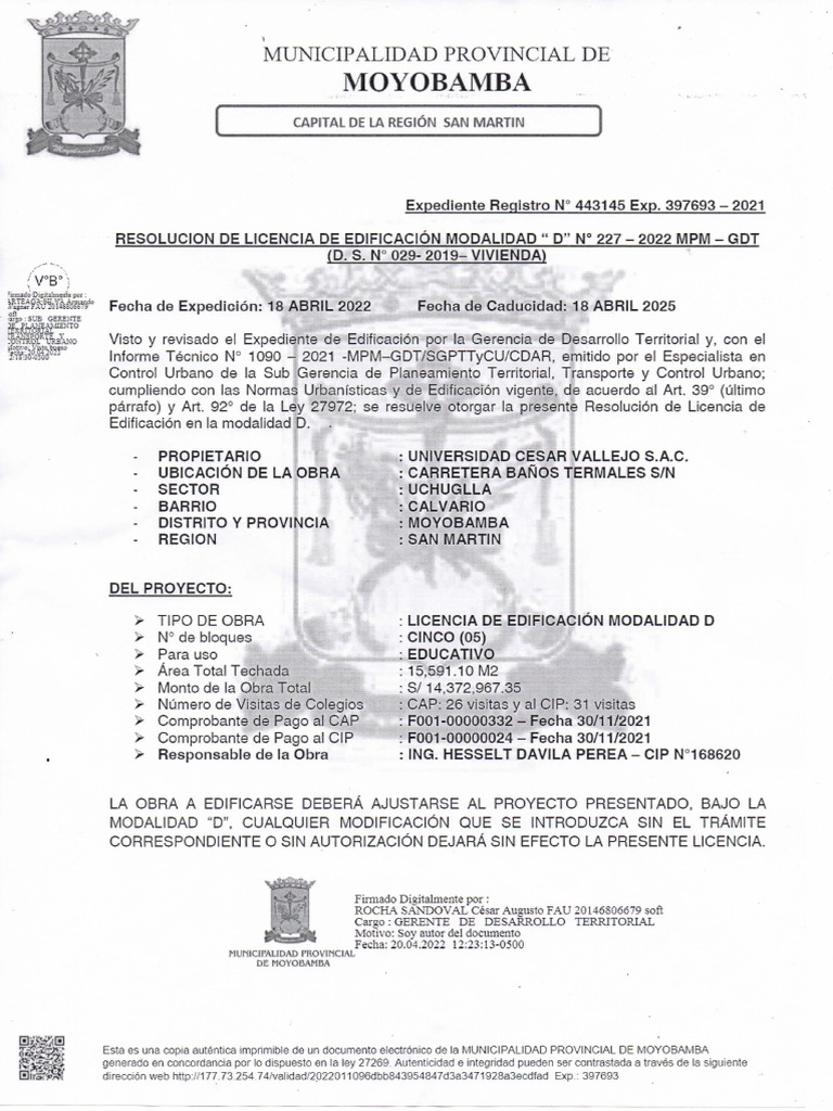 Licencia Edificación. Ok. OBRA DE CAMPUS | PDF