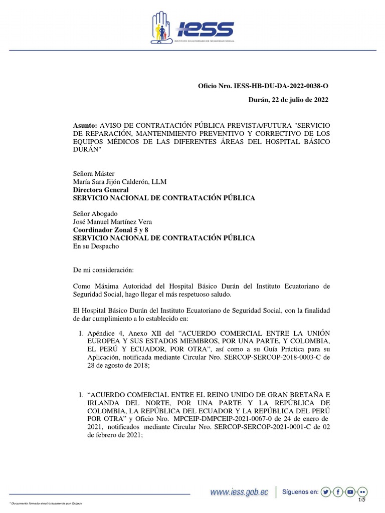 Sercop Sercop 2022 3302 Ext1 | PDF | Ecuador | Hospital