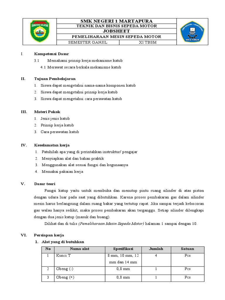 Perawatan Mekanisme Katub Sepeda Motor | PDF