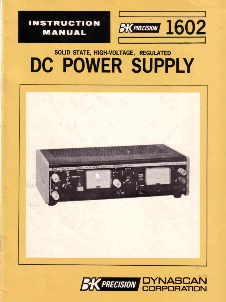 BK - Precision 1602 User ID10907 | PDF | Power Supply | Vacuum Tube