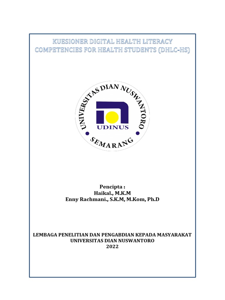 Draft Kuesioner Digital Health Literacy Competencies For Health Student (DHLC-HS) | PDF