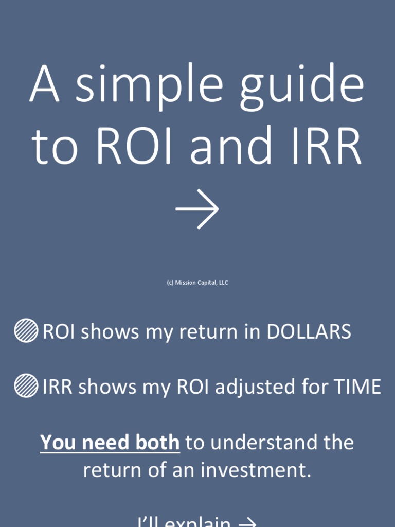 A Simple Guide To ROI and IRR | PDF | Internal Rate Of Return ...