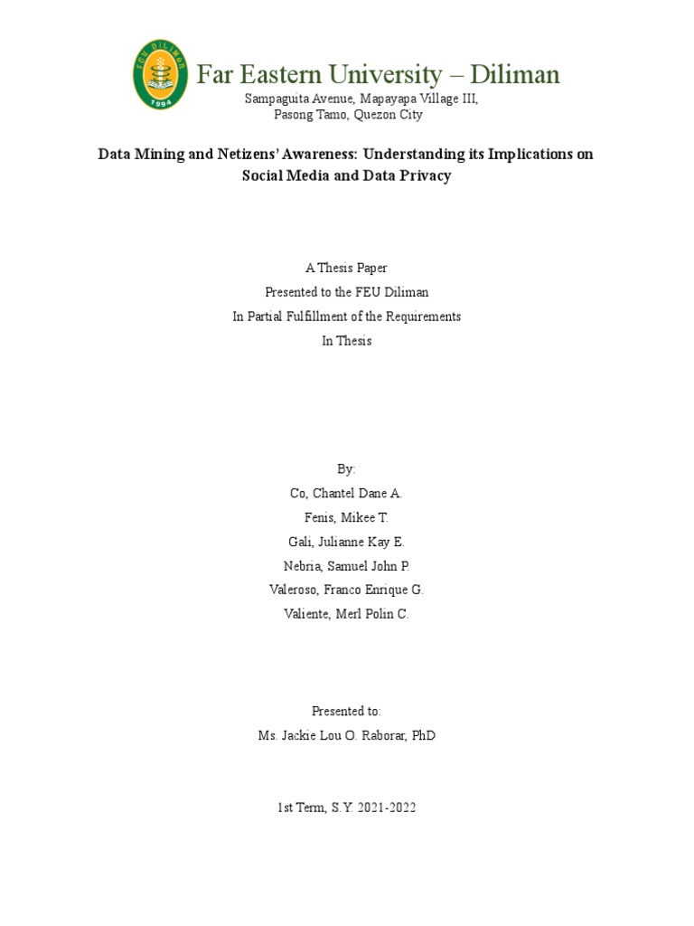 Data Mining and Netizens Awareness Understanding Its Implications On Social Media and Data ...